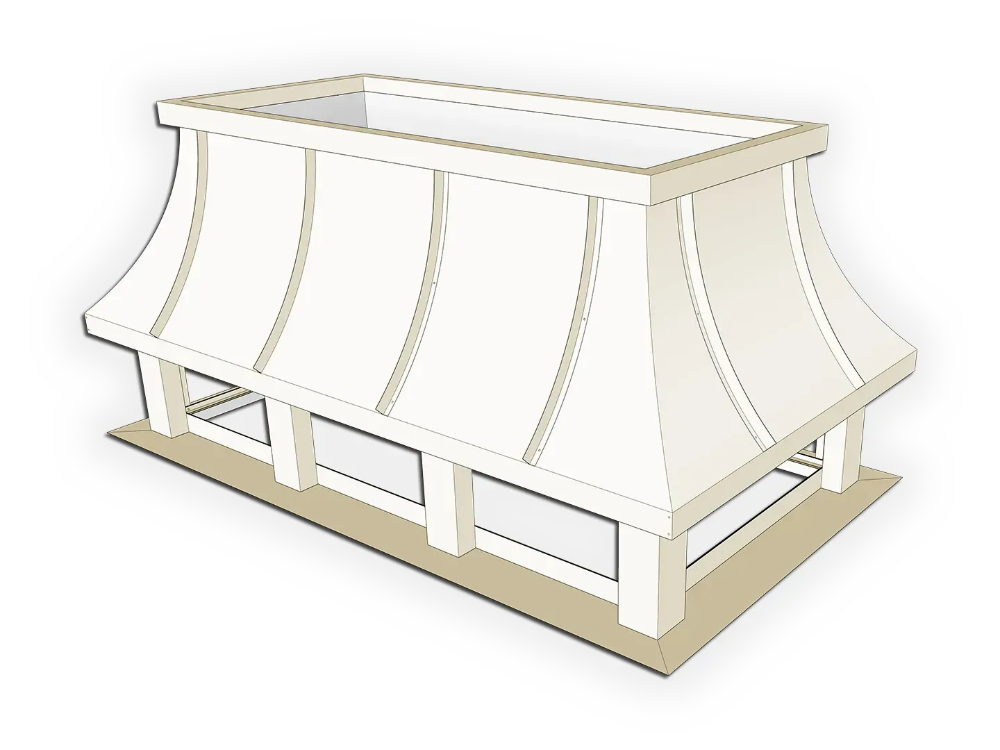 Concave Roof Chimney Cap - Durable Steel Design